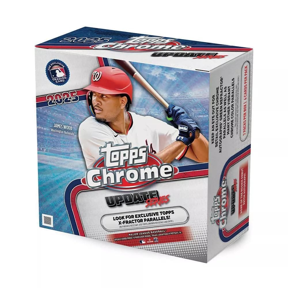 合計42枚のカード。1箱あたり7パック、1パックに6枚のカードが入っている場合があります。 Toppsが2025年MLBクロームアップデートシリーズメガボックスをプレゼント。 各ボックスには7パックと6枚のカードが入っています。 Topps...