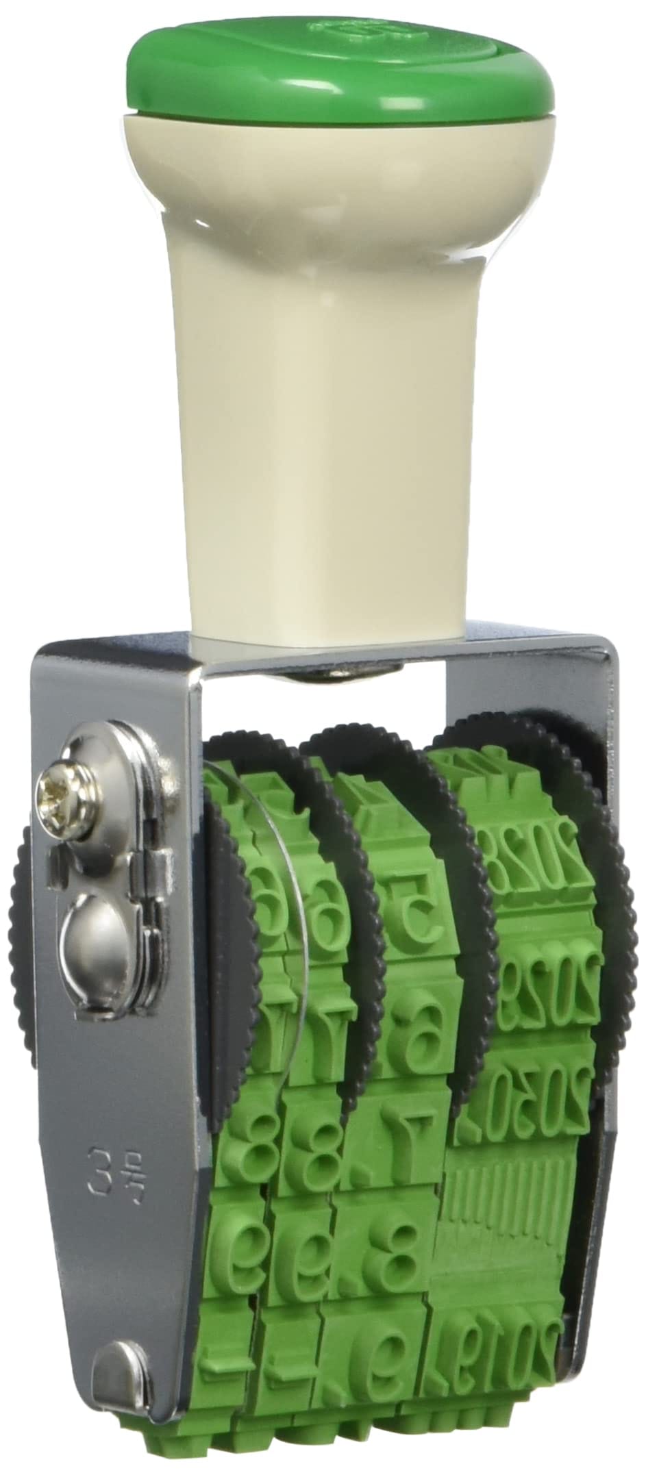 【サイズ】W43×D29×H92mm【材質】本体:ABS・ステンレス/印面:ラバーゴム【その他】昔ながらのシンプルな日付回転印です。サンビー創業100周年仕様の『レトロ感』のあるパッケージデザイン。テクノ回転印