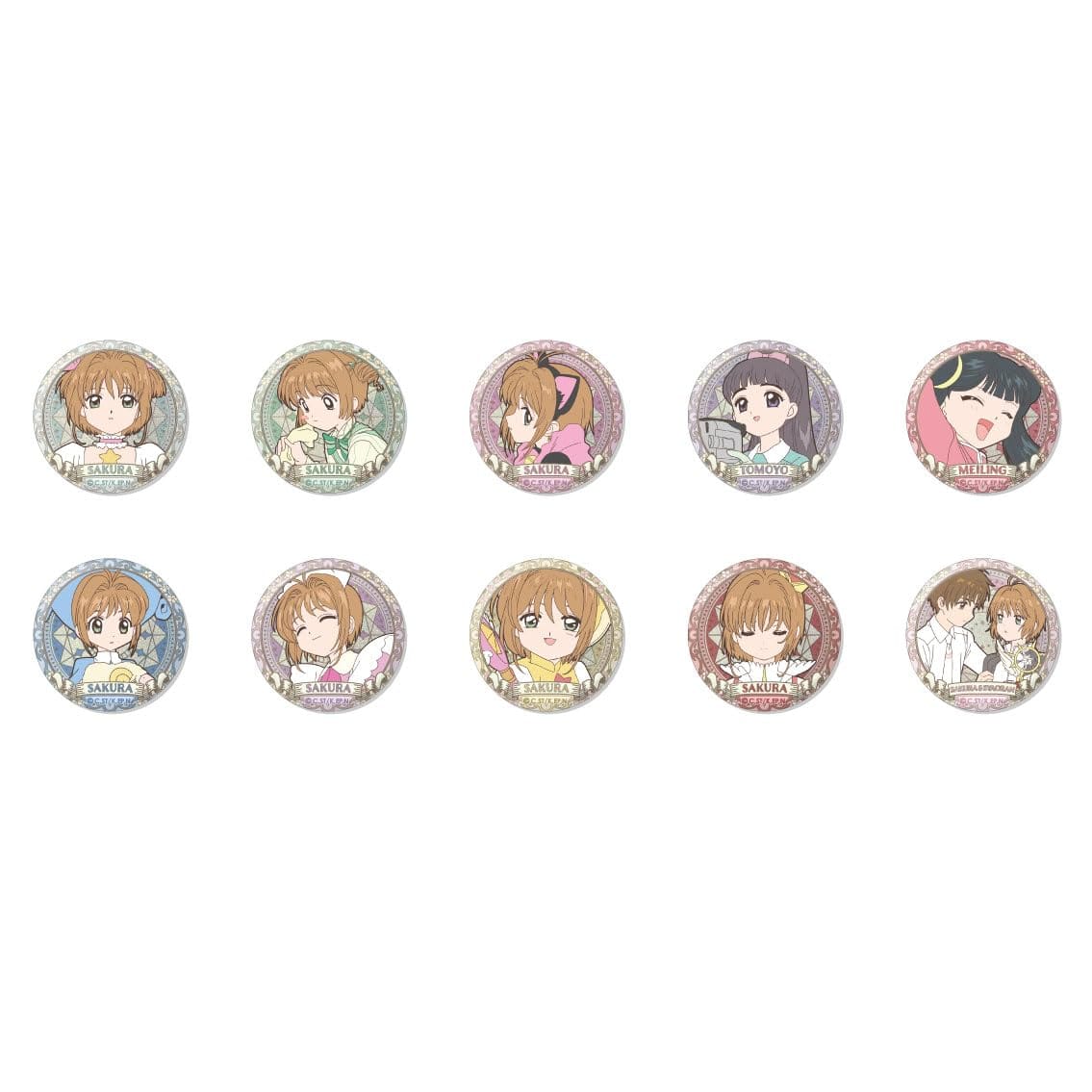 （C）CLAMP・ST／講談社・NEP・NHK全10種・1BOX10個入り（1BOX フルコンプリート）本体サイズ：φ約56mm仕様：ブリキ製、紙・PPフィルム巻