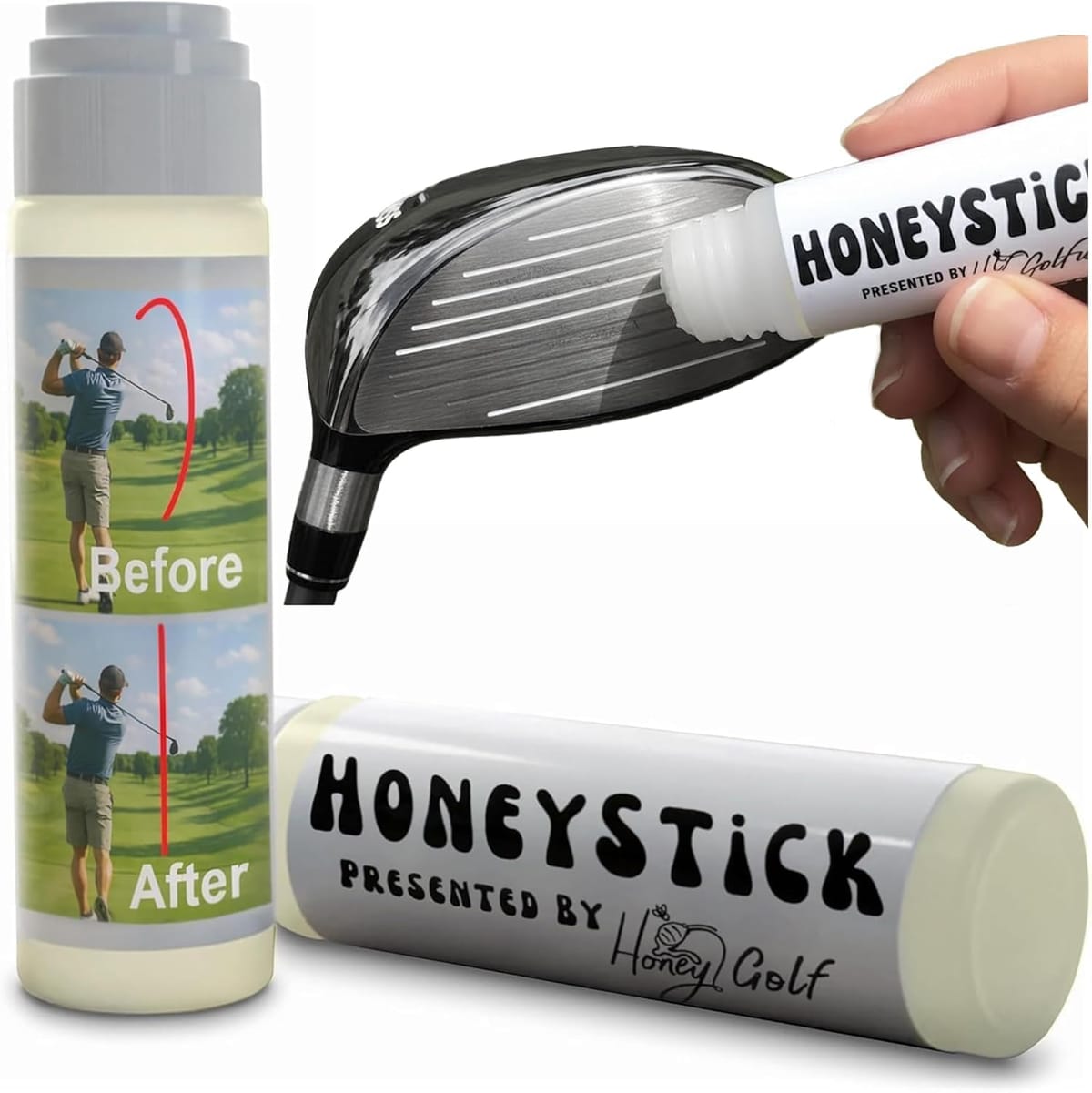 スイートスポットコンタクトからのロングドライブ - HoneyStickゴルフクラブジェルは摩擦を最適化してセンターストライクを促し、高速ボールスピード、ロングキャリー、スイートスポットコンタクトを最大化し、強力な飛距離を実現します。汚れず...