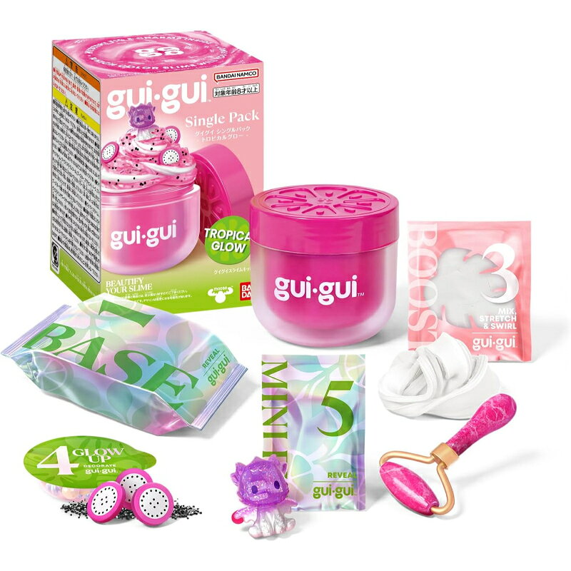 コスメデザイン×スライム！自分だけのスライムを作ろう 「guigui Single Pack」はグイグイスライムキットが1個入ったセットです。 「Tropical Glow」シリーズのグイグイスライムテクスチャーは全6種！ 全12種類の中か...