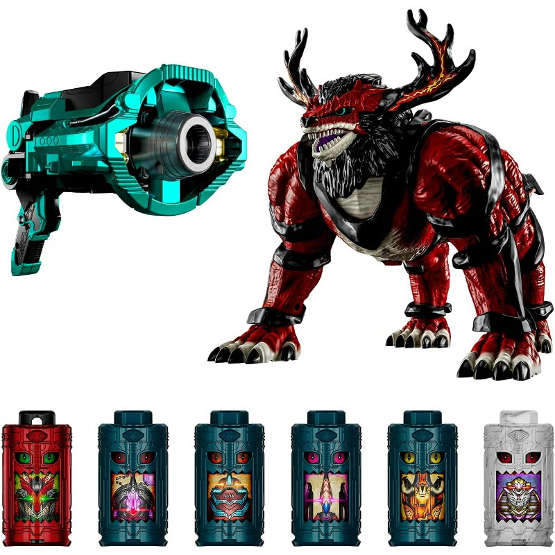 大型フィギュアと覚醒器、6種のエゴルギアが揃う！大ボリュームのスペシャルセット 『角醒ハンター オメガホーン』より、角獣「炎角（エンカク）」の大型フィギュアと「角獣覚醒器 オメガホーン」、 さらに角獣の力が秘められたアイテム「エゴルギア」6...