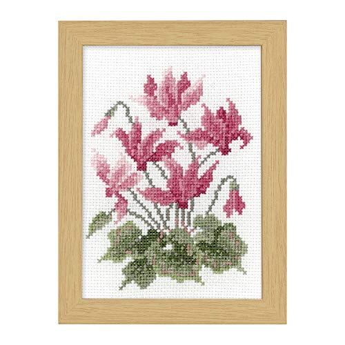 伝統的Pink/出来上がりサイズ : 額外径 : 15×20cm・額内径 : 11.6×16.6cm/OLY-K7518・初~中級者用・セット内容: 25番ししゅう糸、インディアンクロス、クロス針、カラー図案付説明書、木製フレーム・用意する...