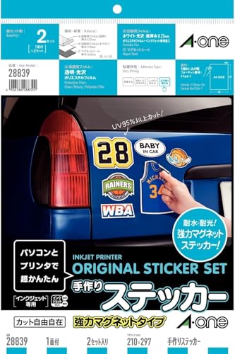 3.マグネットホワイト/A4 (210mm×297mm)/28839・パッケージ個数:1・【製品情報】ラベルサイズ: A4判 ノーカット (210mm×297mm) / 色: ホワイト / 質感: 光沢紙 / ラベル厚み: 0.27mm /...