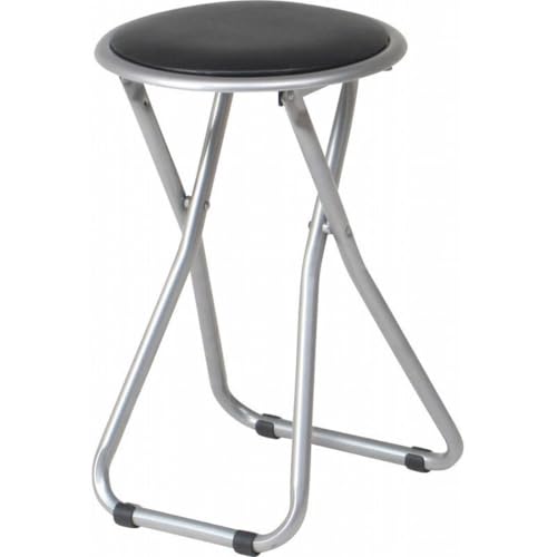 PVCブラック (PVC)/折りたたみスツール/88624・Color:ブラック (PVC)Size:折りたたみスツール・パッケージ個数:1・折りたたみサイズ:幅30×奥行71.5×高さ6cm・素材・材質:金属(鋼)・合成皮革(PVC)・ウ...