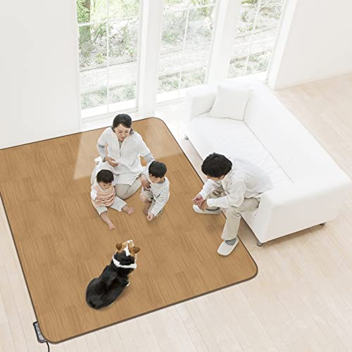 ブラウン/3帖用/AHW-1003HH・Size:3帖用・パッケージ個数:1・サイズ:200cm×250cmお手入れ簡単。オールシーズン使用できるカーペットカバー 汚れてもサッと拭くだけ、簡単キレイ ホコリが出にくく、ペットの抜け毛なども簡...