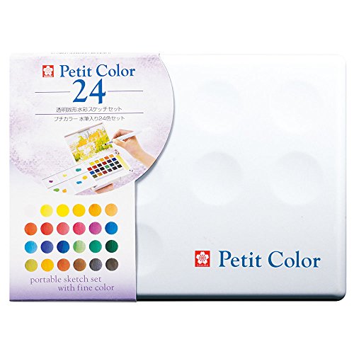 24色 水筆入り/115.5×158×29mm/NCW-24H・Color:24色 水筆入り・パッケージ個数:1・【セット内容】透明固形水彩絵の具24色セット・水筆スタンダードサイズ（中）・スポンジ・【特長1】コンパクトサイズの透明固形水彩...
