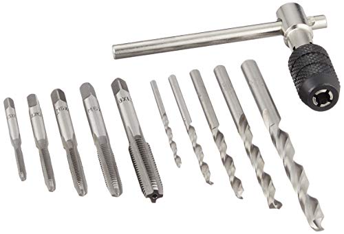 11コ組-/-/22305・パッケージ個数:1・セット内容:タップ/M3、M4、M5、M6、M8×各1本、下穴ドリル/2.5、3.3、4.2、5.1、6.8mm×各1本、T型タップハンドル/3-8mm用×1本・用途:薄鉄板、鉄板、銅、真鍮、...