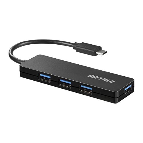 ブラック/-/-・パッケージ個数:1・バッファロー USB3.1 Gen1対応 USBハブ ［USB Type-Cオス - USB Aメス×4］（ブラック） BSH4U120C1BK・USB Type-Cオス - USB Aメス×4・ブラッ...