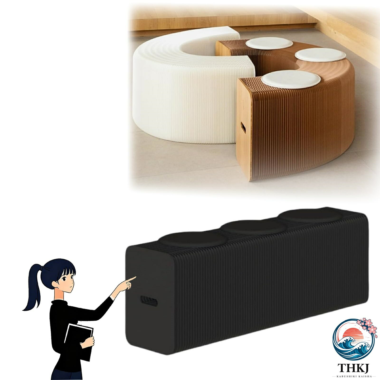 【革新的な折りたたみデザイン、自由な空間コントロール】折りたたみ ペーパースツール 独自のハニカムペーパー構造を採用したこのスツールは、簡単に展開、折りたたみ、組み合わせが可能で、様々な使用シーンに対応します。丸いスツール 1 脚から複数人...