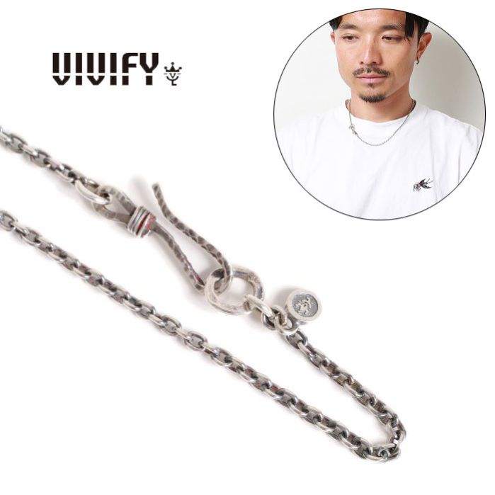 ＊こちらのアイテムは受注生産となります。 ＊付属でVIVIFYオリジナルの黒い巾着袋orBOXが付属します。 VFC-035 素材:ag925silver 幅:約2.8mm 全長:46cm 留め具にホールマークリング、オリジナルフック、VI...