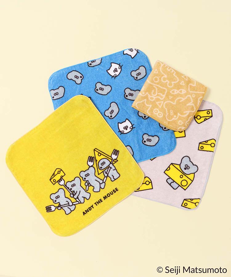 ねずみのアンディ ANDY グッズ キャラクター ハンカチ ハンドタオル コットン 綿 吸水 おしゃれ かわいい 女性 OL 主婦 ママ 子供 友達 先生 学校 会社 職場 ギフト プレゼント 贈り物 お配り ばらまき 誕生日 母の日 敬老...