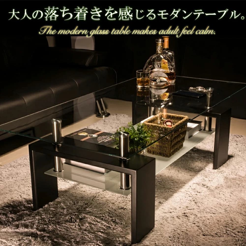 商品仕様】 商品サイズ：幅88×奥行47×高さ42cm 重量：16kg 上段天板静止耐荷重：約80KG 下段棚板静止耐荷重：約50KG 素材： 天板： MDF板（中密度繊維版）（メラミン化粧板）、強化ガラス フレーム：スチール（水や汚れ、摩...