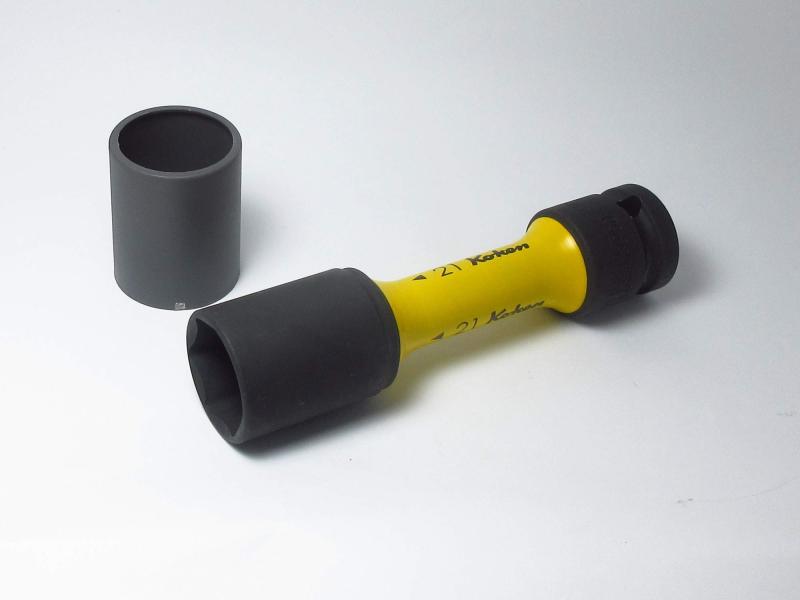 山下工業研究所 コーケン 1/2(12.7mm)SQ. インパクトホイールナット用ソケット(薄肉) 全長110mm 21mm 14145PM.110-21D1サイズ(mm):27.5D2サイズ(mm):29ℓ(mm):25シャフトカラー:黄...