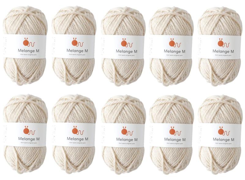 原ウール Knitworm 毛糸 5玉セット Melange M メランジ並太 並太 ウール60％ アクリル40％複数色の「わた」をブレンドして色に深みを出す、「トップ染め」という染め方をした糸です。単なる糸染めに比べてナチュラルな雰囲気に...