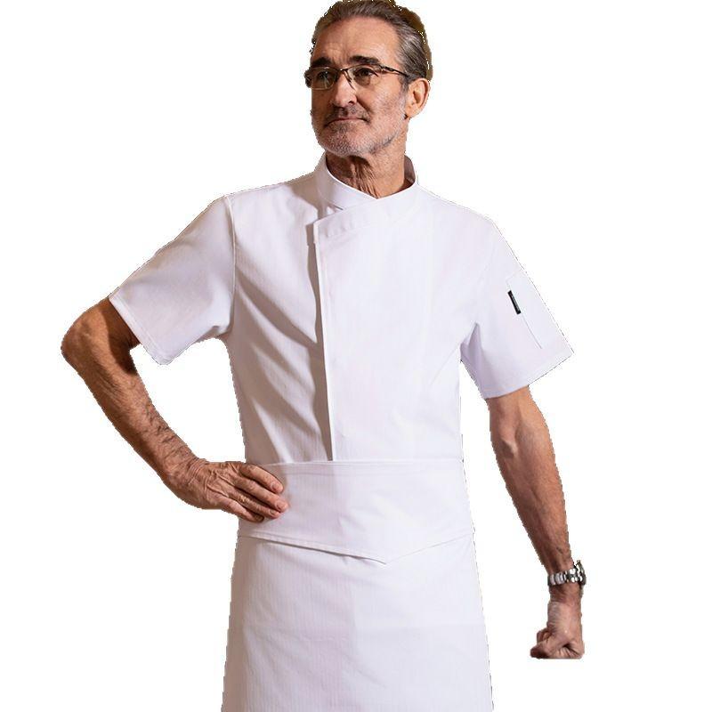 ・カテゴリ: 厨師服・性別: 男女兼用・主な素材: ポリエステル、綿・機能: 吸湿速乾・パンツの長さ: 長ズボン・カラー展開: ホワイト、ブラック、グレー・サイズ展開: M、L、XL、2XL、3XL、4XL・スタイル: トップス・袖型: レ...
