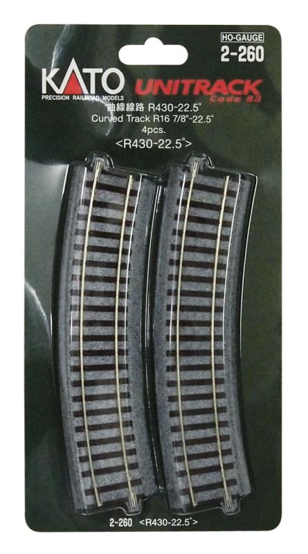 KATO HOゲージ 曲線線路 R430-22.5° 4本入 2-260 鉄道模型用品<b>対象性別 :</b>男の子