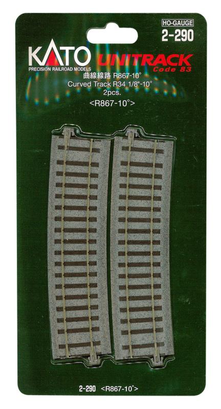 KATO HOゲージ 曲線線路 R867-10° 2本入 2-290 鉄道模型用品<b>対象性別 :</b>男の子<b>対象年齢 :</b>8歳から