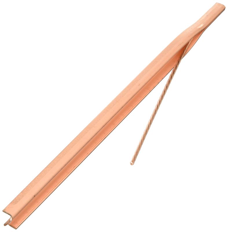 日動電工 S形アース棒 300 E-SF300●工法:単独<br>●表面処理:銅めっき<br>●長さ:300mm<br>●t:1.2<br>●リード線サイズ:5.5㎟×200mm<br&...