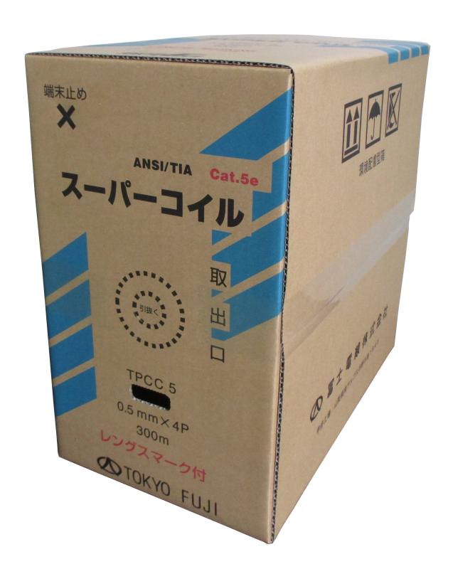 冨士電線 CAT5E 単線LANケーブル 300m巻き TPCC5 0.5mm-4P