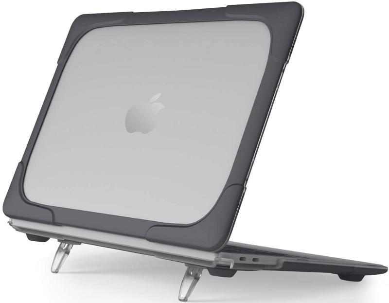 ProCase MacBook Air 13 ケース、2020-2018モデル用 機甲風 アーマーケース、衝撃吸収 ハードシェル 保護カバー 折りたたみ式スタンド、適用機種：Apple M1 (A2337)、(A2179 A1932)【対応...