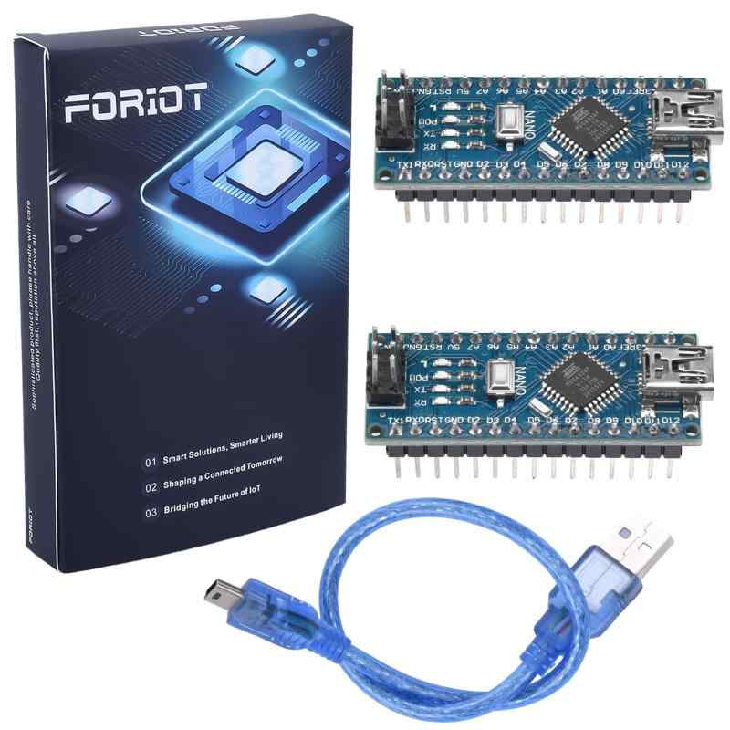 FORIOT 2個 NANO V3.0 CH340 Mini USBインターフェース開発ボードモジュール+1個MiniUSBケーブル