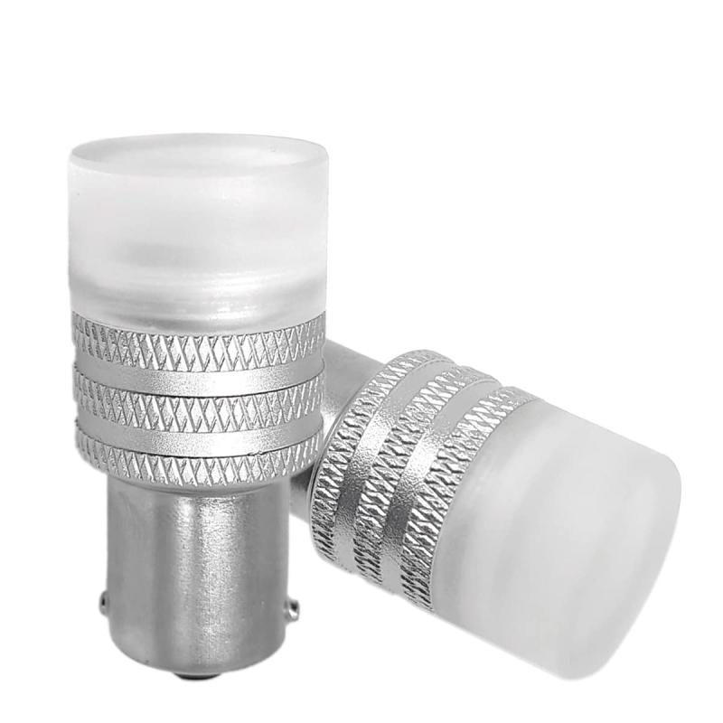 HooMoo 12V-24V車用 LEDバルブ 2016SMD 汎用 変換 ムラなく光る 無極性 ホワイ 2個セット