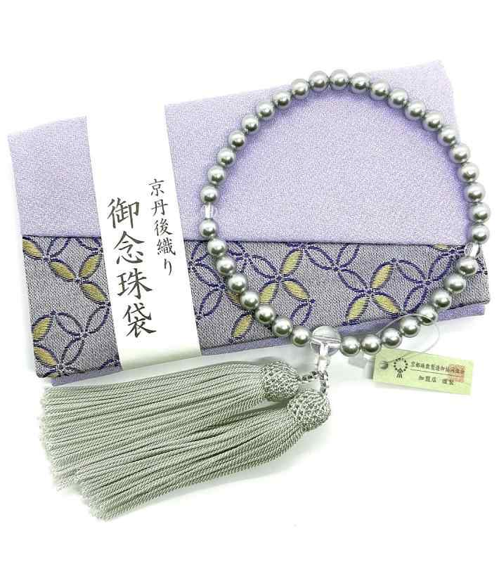 うぐいす念珠 数珠 女性用 グレー 貝パール 数珠袋付き 念珠 珠数 じゅず 葬式 葬儀 墓参り 法事 全ての宗派 京念珠女性用 片手数珠 略式数珠グレー貝パール生産地：京都（日本製）京都珠数製造卸協同組合 加盟店 謹製（京念珠）数珠袋付き...