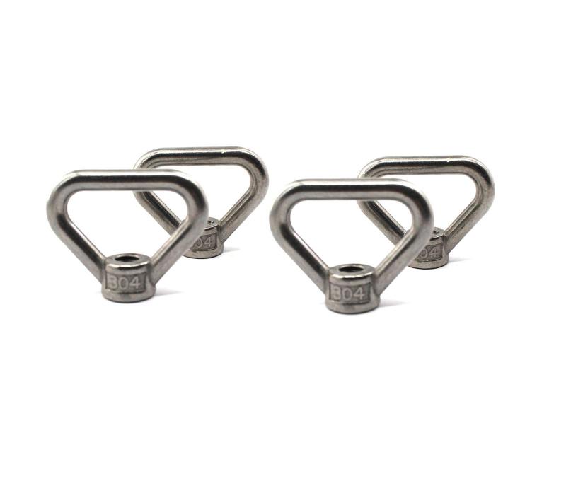 M8 304 ステンレススチール 高耐久 リフティングアイナット 三角形 スクリューファスナー 4個【高品質素材】: 三角形のアイナットは304ステンレススチール製で、防錆、耐腐食性、実用的で耐久性があります。【技量】: 頑丈なねじナットフ...