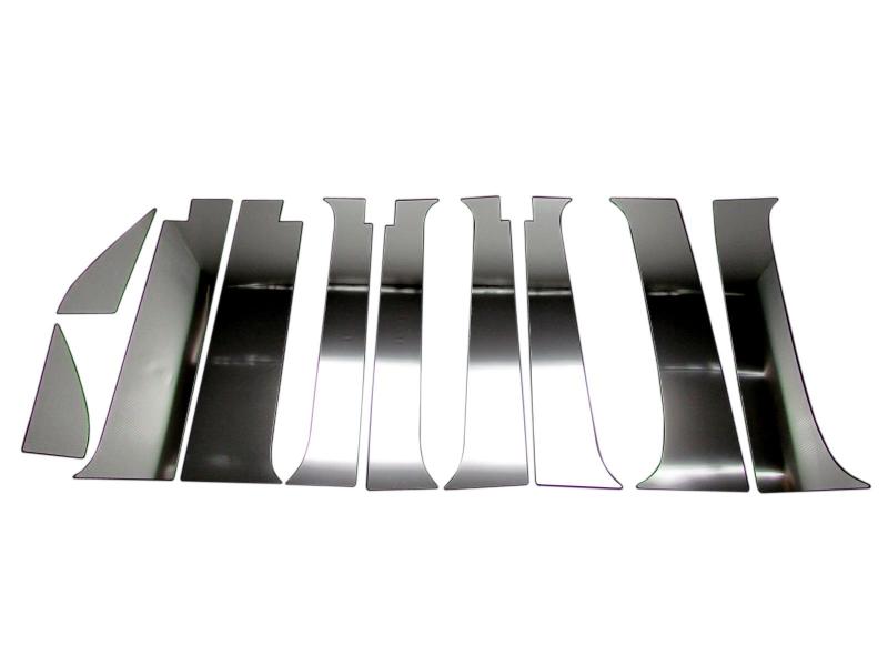 BRIGHTZ ハイゼットカーゴ S320V S321V 超鏡面ステンレスブラックメッキピラーパネル ロングバイザー有用 10PC 【 PIL-BLA-265 】 ハイゼット カーゴ S320 320 S321 321 改 S320V改 S...