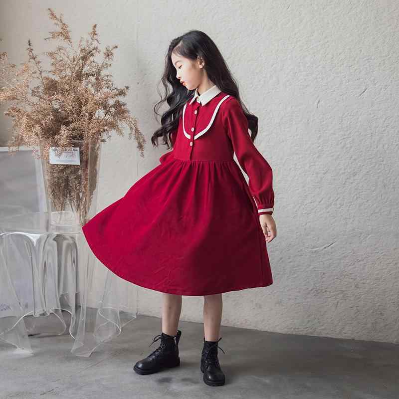 ・スタイル: 韓国風・素材: コーデュロイ・カテゴリ: 子供用ワンピース・主な素材: ポリエステル95%・性別: ガールズ・対象年齢層: 8歳以上、身長140cm以上・柄: 無地、花柄・生地加工: 柔軟加工・袖丈: 長袖・スカートスタイル:...