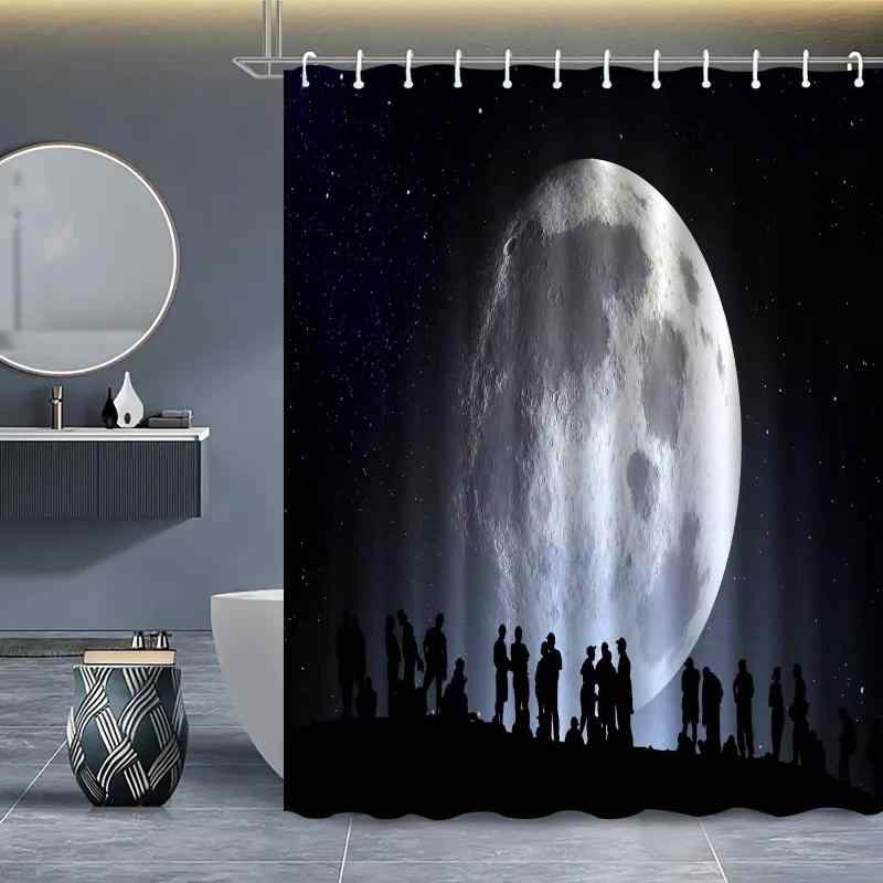 ・主な素材: ポリエステル・スタイル: 宇宙・柄: 星空、惑星・サイズ展開: 90x180cm、120x180cm、150x180cm、180x180cm、180x200cm・カテゴリ: シャワーカーテン・特徴: 防水、穴あけ不要