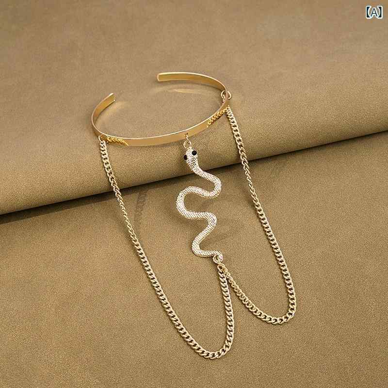 ・カテゴリ: 手飾り・スタイル: レトロ・性別: 女性・モチーフ: 蛇・素材: 金属・装飾素材: 合金、人工宝石/半宝石・加工: 電鍍・カラー展開: ゴールド、白K