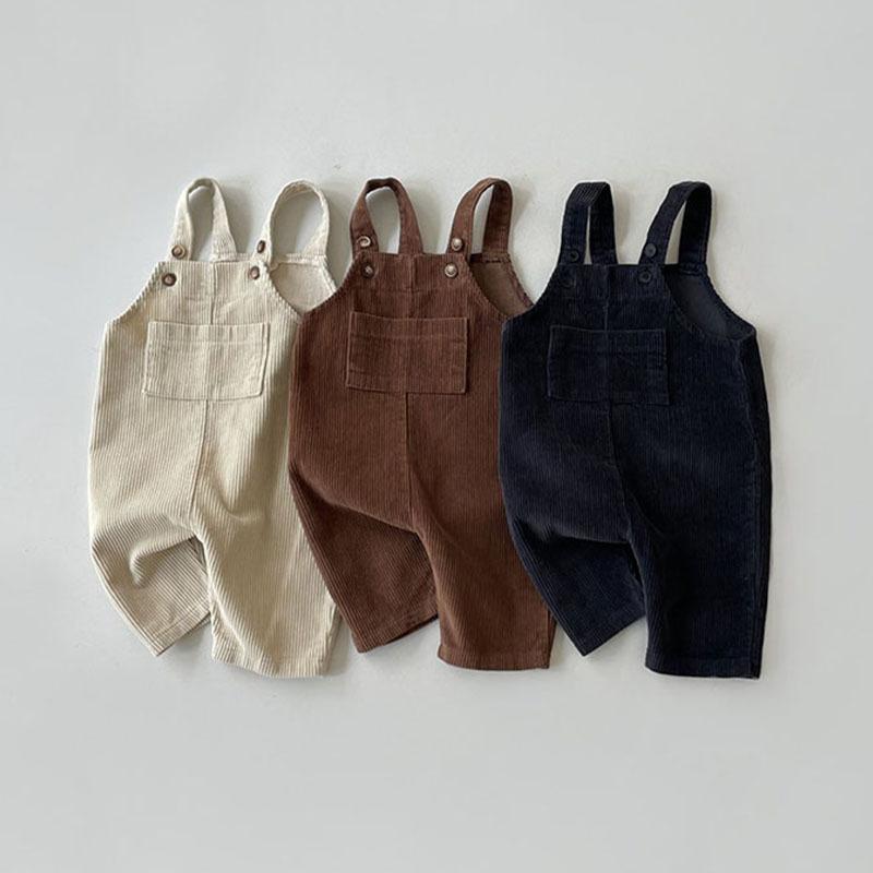 ・スタイル: 韓国風・生地: コーデュロイ・丈: ロング・主要素材: 綿100%・性別: ユニセックス・対象年齢: 新生児(0-1歳、80cm以下)・タイプ: オーバーオール・生地加工: 柔軟加工・柄: 無地・デザイン要素: サロペット,可...
