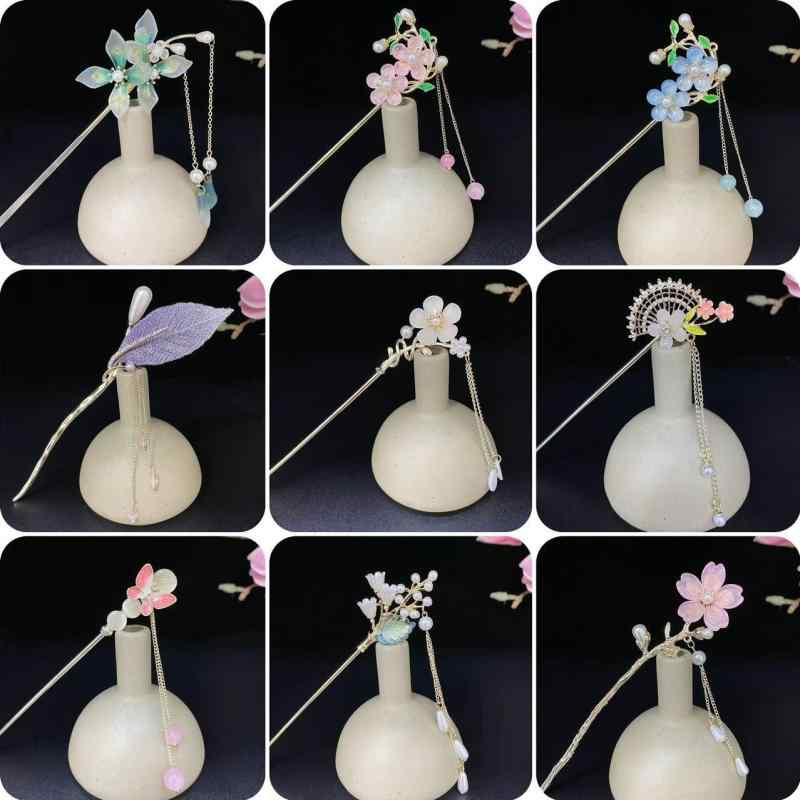 ・カテゴリ: ヘアアクセサリー・素材: 金属・スタイル: 古風・形状: 花・加工: 電鍍・カラー展開: 金色、銀色
