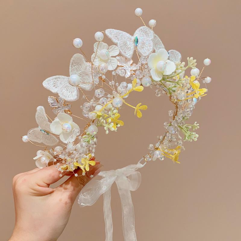 ・カテゴリ: ヘアアクセサリー・スタイル: 韓国風・対象: 子供・対象年齢: 3-6歳、6-10歳、10歳以上・主な素材: 混合素材・柄: 花・デザイン: 花卉・種類: ヘアバンド、ヘアリボン・装飾: メタル、珍珠、花、蝶結び、リボン、蝶、...