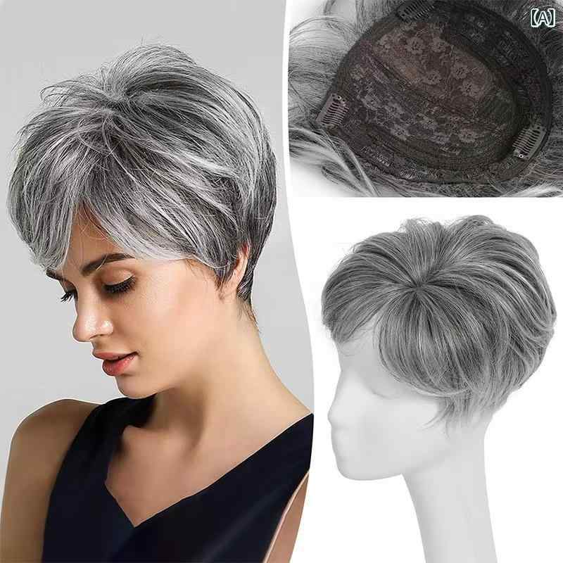 ・カテゴリ: ヘアピース・対象: 女性・素材: 耐熱合成繊維・スタイル: カール・長さ: 15cm・カラー展開: 銀灰、灰色