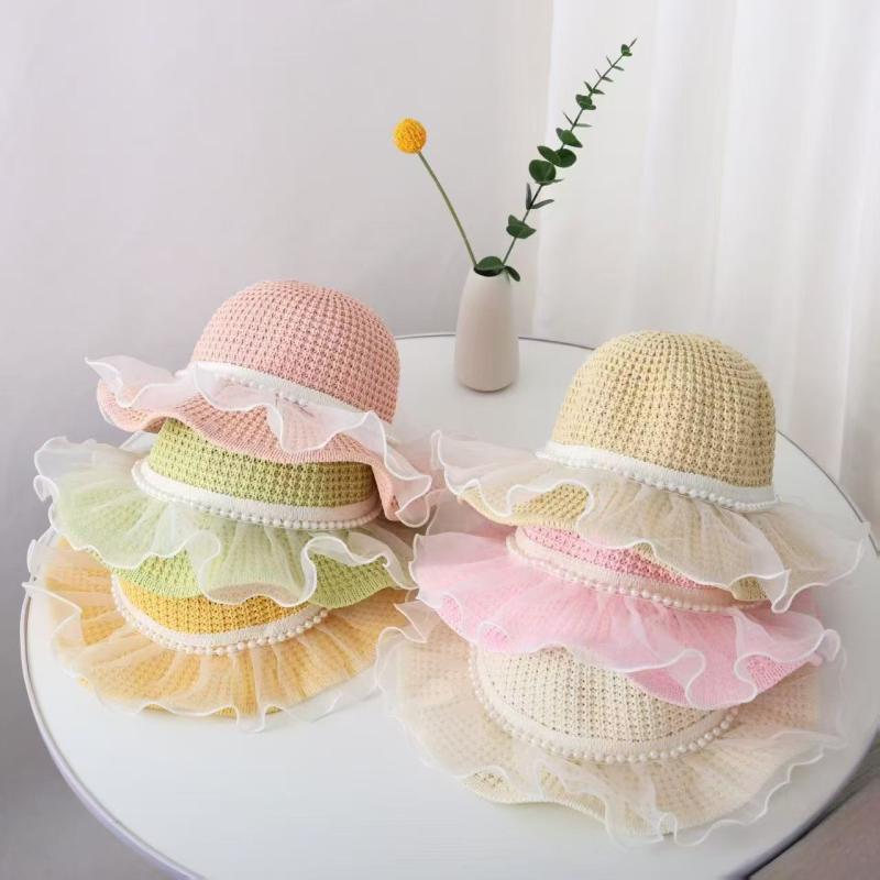 ・製品カテゴリ: 麦わら帽子・カラー: ベージュ,カーキ,ピンク,ライトピンク,グリーン,イエロー・サイズ: キッズ用・つばのスタイル: 広いつば・クラウンのスタイル: ラウンドトップ・機能: 日焼け防止,通気性,日よけ・主な素材の含有量:...