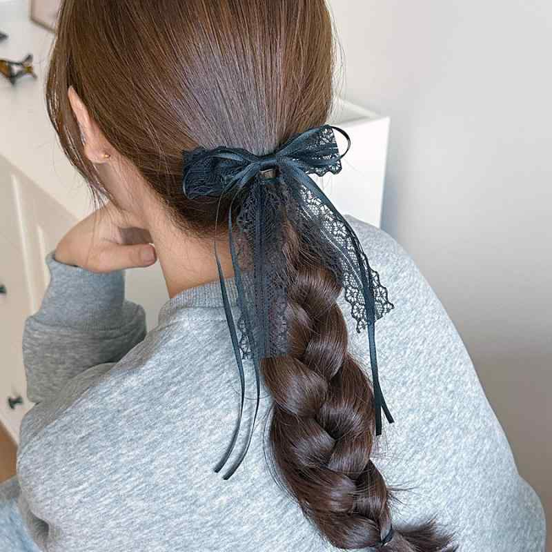 ・カテゴリ: ヘアアクセサリー・スタイル: ファッション通勤・主な素材: レース・タイプ: ダックビルクリップ・デザイン要素: 蝶結び・雰囲気: 上品・対象: 女性・加工: 手作り・カラー展開: 黒