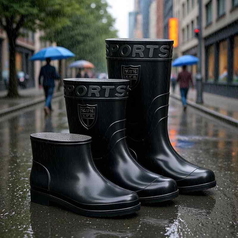 ・カテゴリ: 雨靴・対象性別: メンズ・スタイル: ビジネス・筒丈: ロング・柄: 無地・靴面素材: PVC・靴底素材: 合成樹脂・内側素材: メッシュ・靴筒素材: 合成樹脂・トゥ形状: ラウンドトゥ・ヒール形状: ブロックヒール・機能: ...