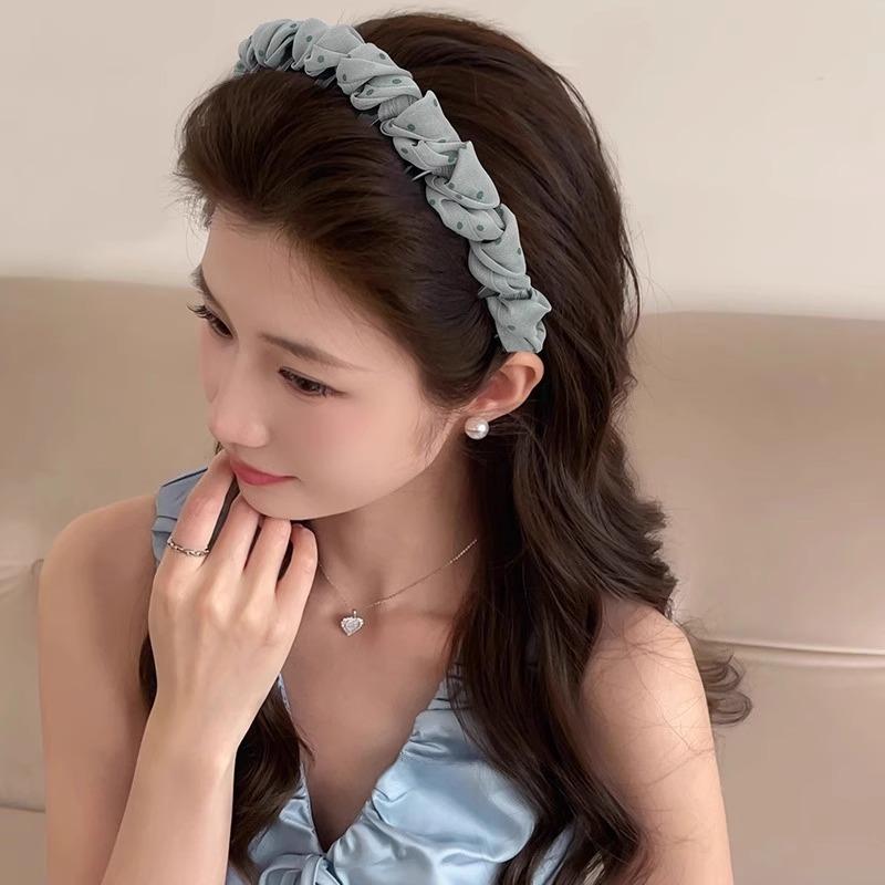 ・カテゴリ: ヘアアクセサリー・スタイル: 韓国風・テイスト: 清新甘美・対象: 女性・主な素材: 混合素材・加工方法: 手作業・デザイン要素: プリーツ、チェック・柄: 水玉・カラー展開: ライムグリーン、ブラック、クリームベージュ