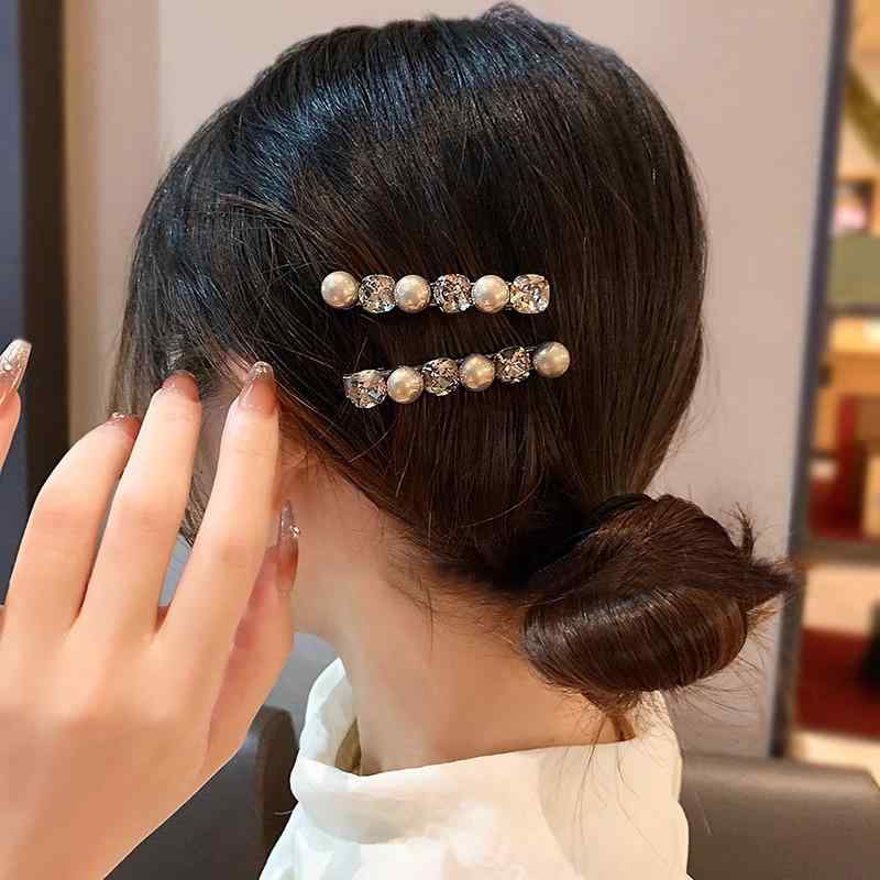・カテゴリ: ヘアアクセサリー・スタイル: 韓国風OL・主な素材: ラインストーン・タイプ: ダックビルクリップ・装飾: パール・仕上げ: ハンドメイド・対象: 女性