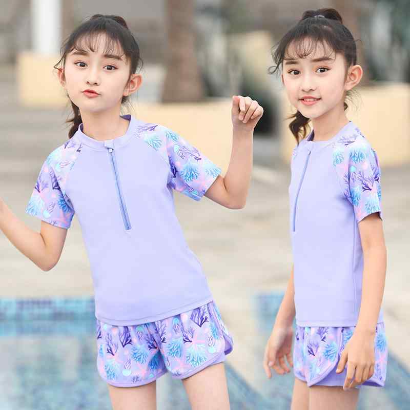 ・性別: 女性・対象年齢: 4-6歳、6-8歳、8-10歳、10-12歳、12-14歳・柄: 韓国風、チェック、カートゥーン、小花柄、日系、高伸縮、爽やか・主な素材: ポリエステル85%・裏地: ポリエステル90%・生地重量: 200g/m...
