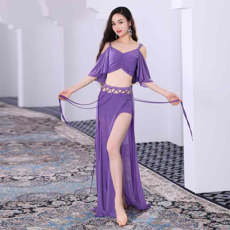 ・カテゴリ: ダンスウェア・柄: 無地・対象: 女性・主な素材: 綿混紡・素材: 綿100%・適用場面: ベリーダンス・カラー展開: クライン・ブルー、アイスホワイト、ムゲン紫・サイズ展開: S、M、L