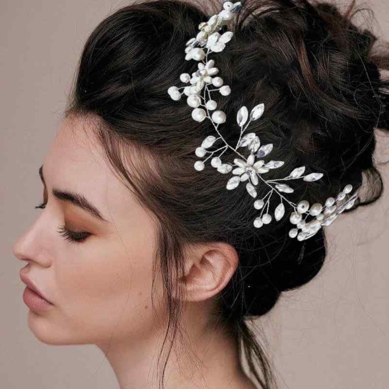 ・カテゴリ: 頭飾・スタイル: 欧米・種類: ヘアバンド・形状: ジオメトリック・柄: チェック・カラー: シルバー・装飾: ラインストーン、花、フリンジ、ジオメトリック・特徴: ハンドメイド、水晶花、柔らかく曲がる