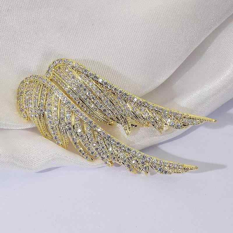 ・主な素材: 合金・種類: ブローチ・スタイル: 胸針胸花・加工: メッキ・カラー展開: ゴールド、シルバー・モチーフ: 翼・機能: 記念・スタイル: エレガント・対象: 女性用