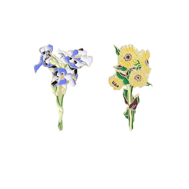 ・カテゴリ: 胸針・スタイル: 森系・デザイン: 花卉・素材: 合金・加工: 電鍍・カラー展開: アイリス、ひまわり、緑の葉、紅い楓の葉、短柄ひまわり、長柄ひまわり・モチーフ: 植物花卉・対象: 男女