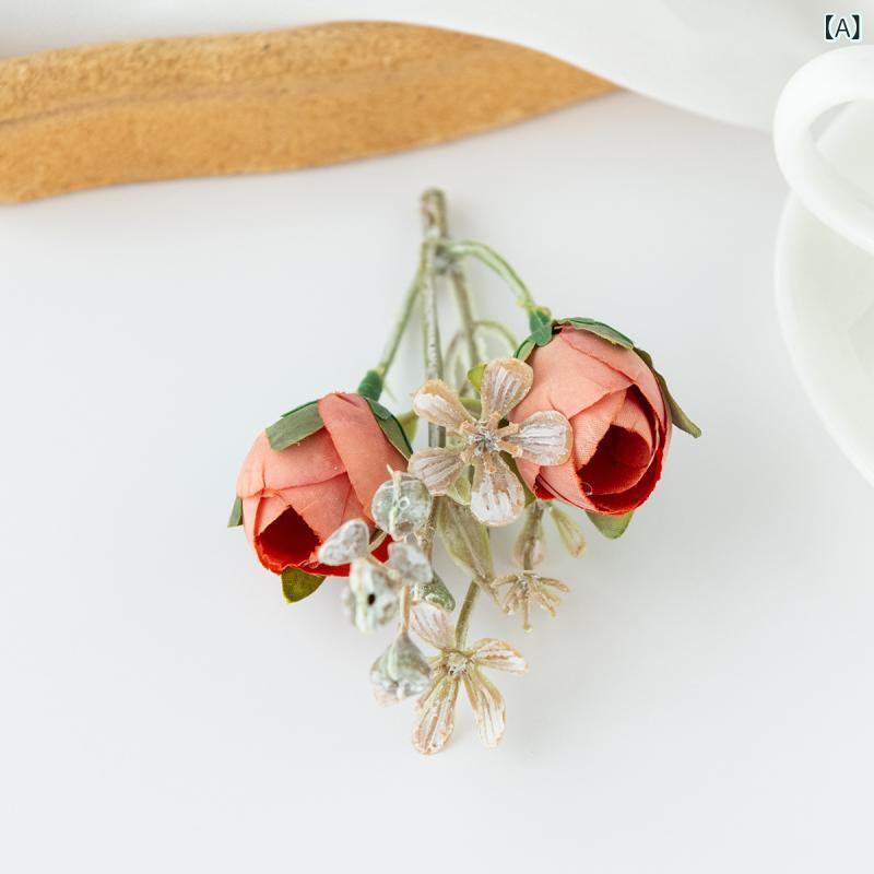 ・素材: 絹花・カラー展開: オレンジ、緑、ピンク、ブルー、ダークレッド、白、ワインレッド・用途: 結婚式、写真小道具、インテリア装飾