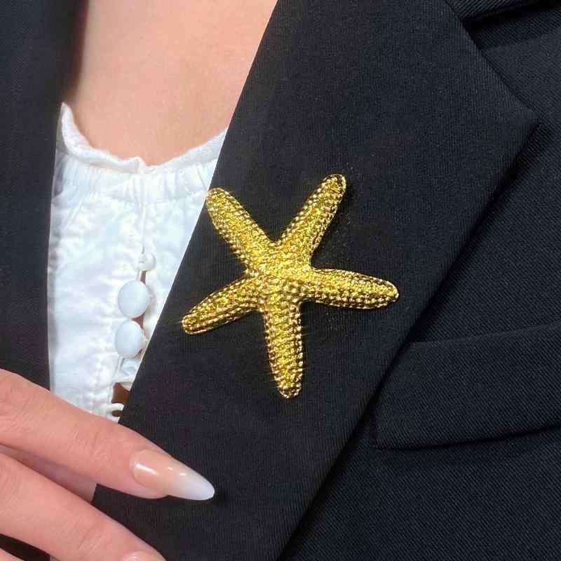 ・カテゴリ: ブローチ・素材: 合金・スタイル: ボヘミアン・対象: 女性・加工: 電鍍・モチーフ: ヒトデ・機能: 多機能