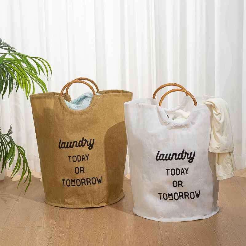 ・カテゴリ: 収納かご・スタイル: 和風・カラー展開: ホワイト、カーキ・収納シーン: 寝室・用途: 洗濯物